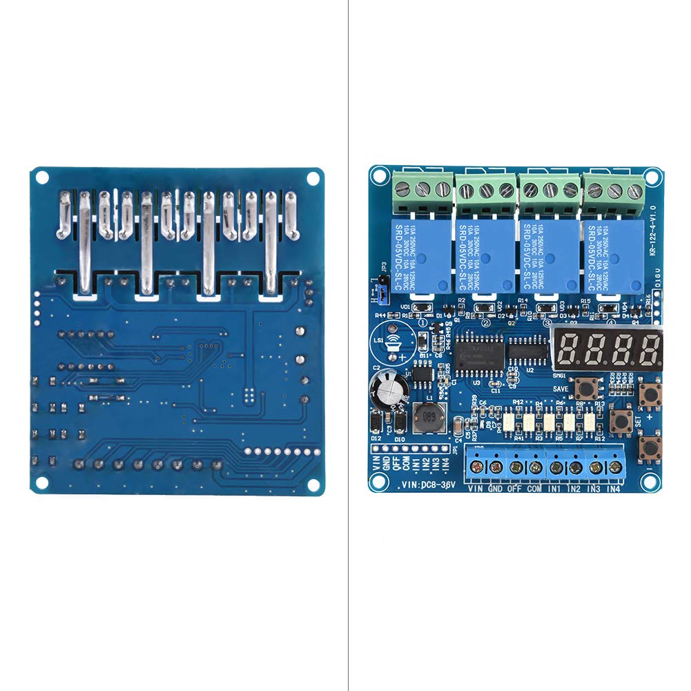 Relay Module, 8-36V 4-channel Multifunction Time Delay Relay Interface ...
