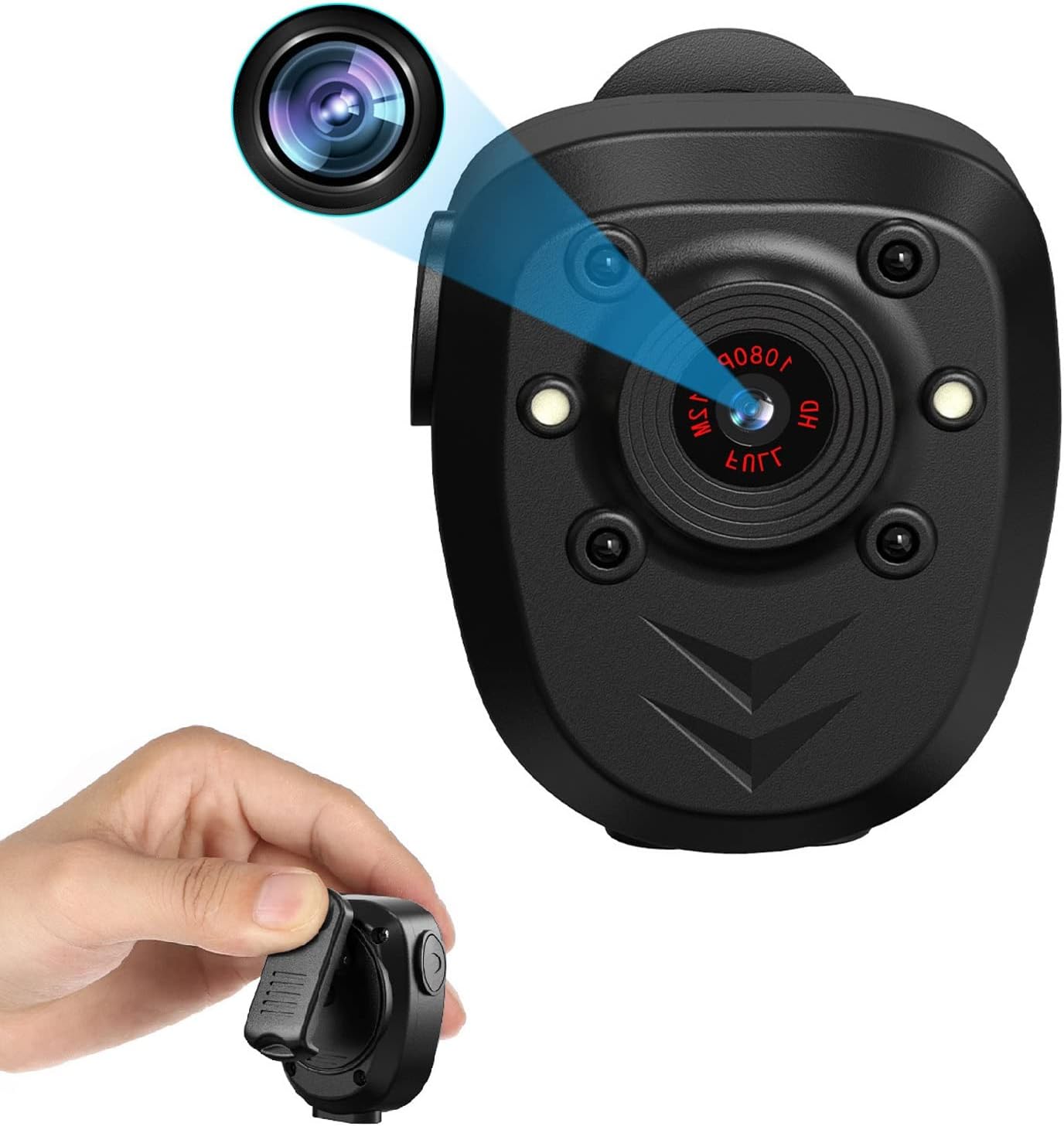 Body Camera, 1080P HD Mini Body Camera, Wearable Body Cam with Night ...