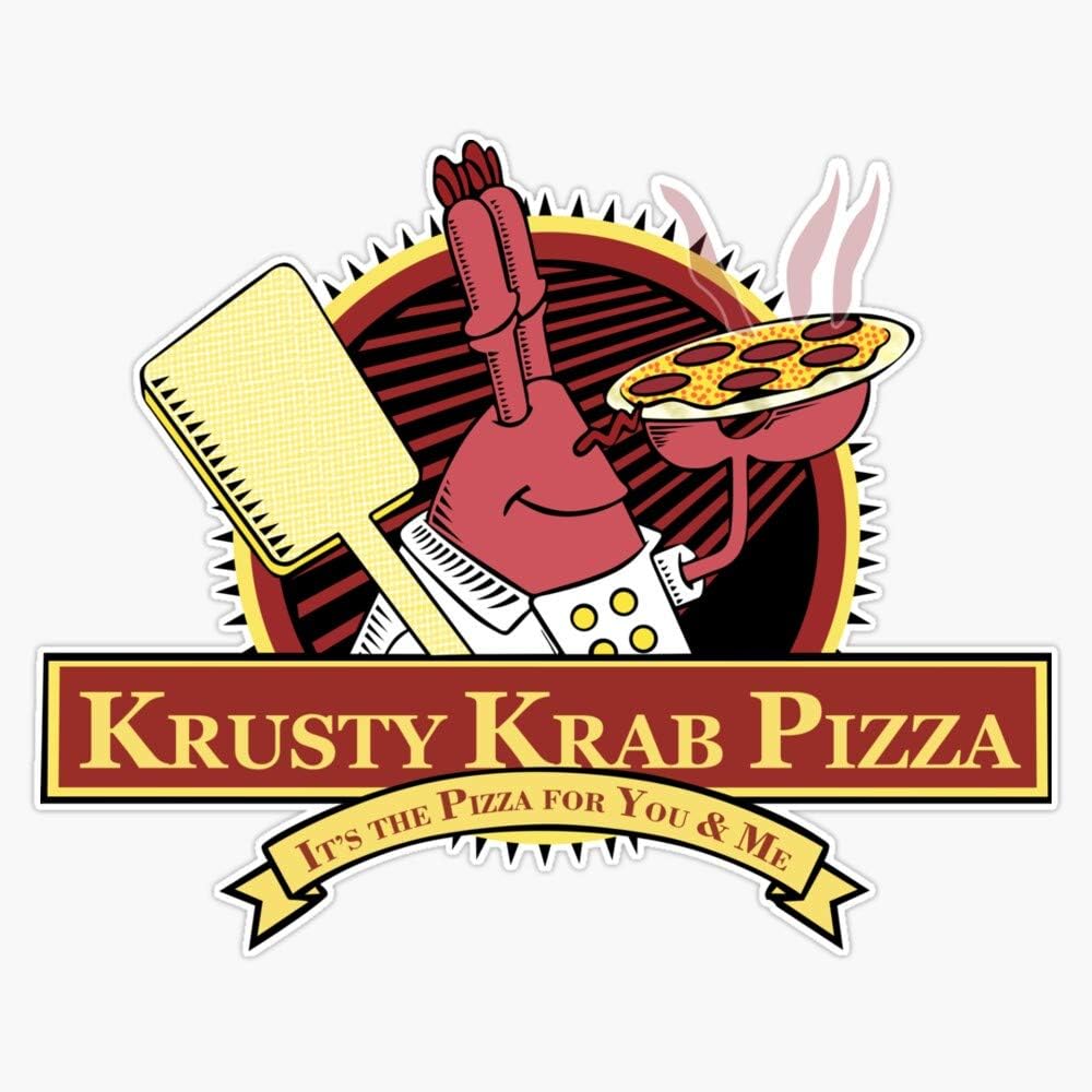 Amazon.com: The Krusty Krab Pizza Vinyl Sticker Laptop Decal Car Bumper ...