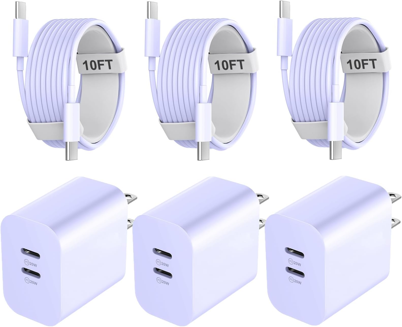 Amazon.com: 65W USB C Charger 3-Port GaN Fast Charger USB-C Block ...