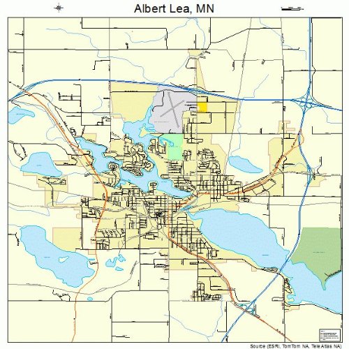 Large Street & Road Map of Albert Lea, Minnesota MN - Printed poster ...