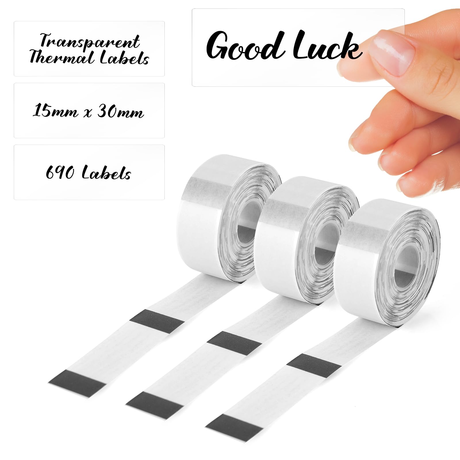 Snapklik.com : 690 Pcs 15mm X 30mm Transparent Thermal Sticker Labels ...