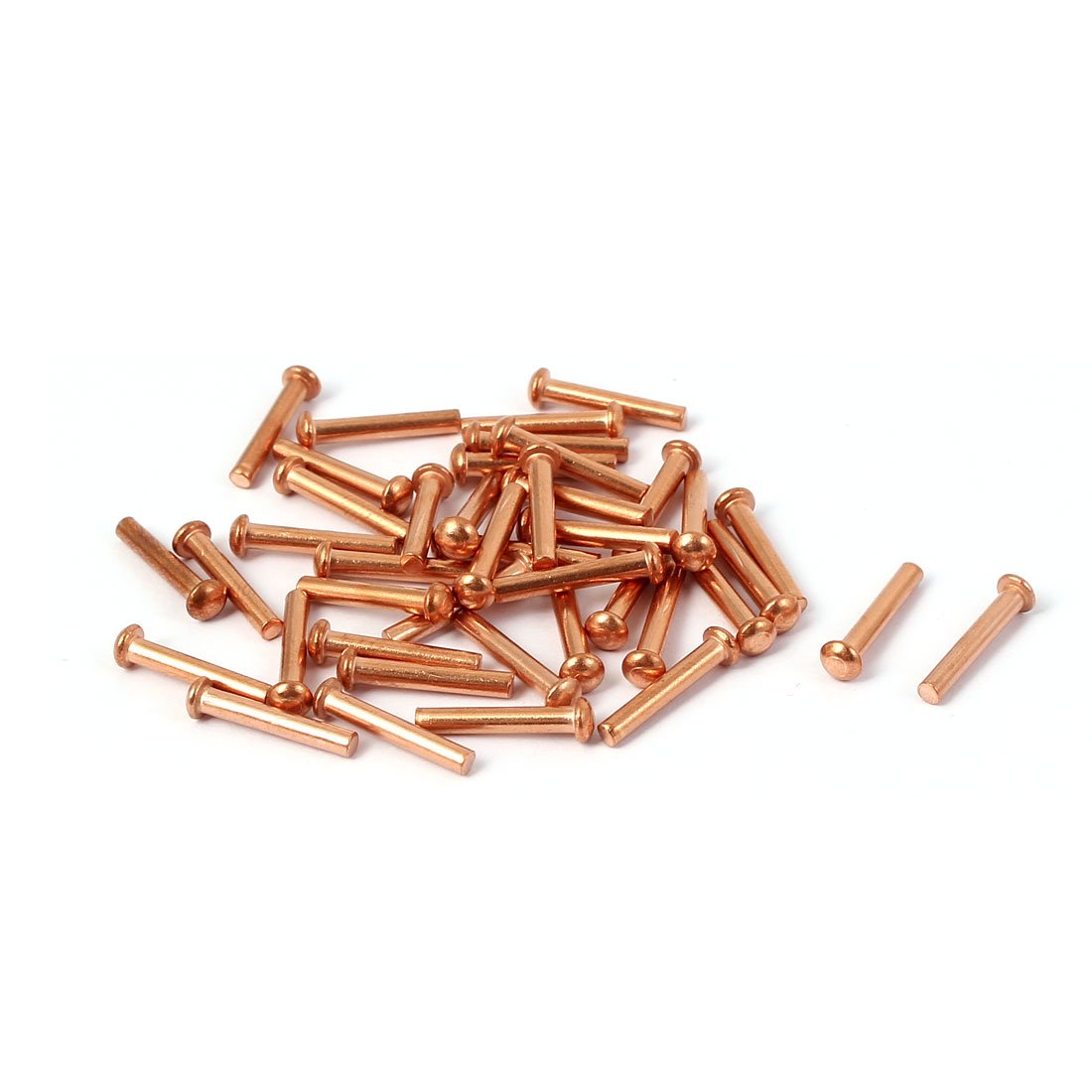 Amazon.com: uxcell 2mm x 12mm Round Head Copper Solid Rivets Fasteners ...