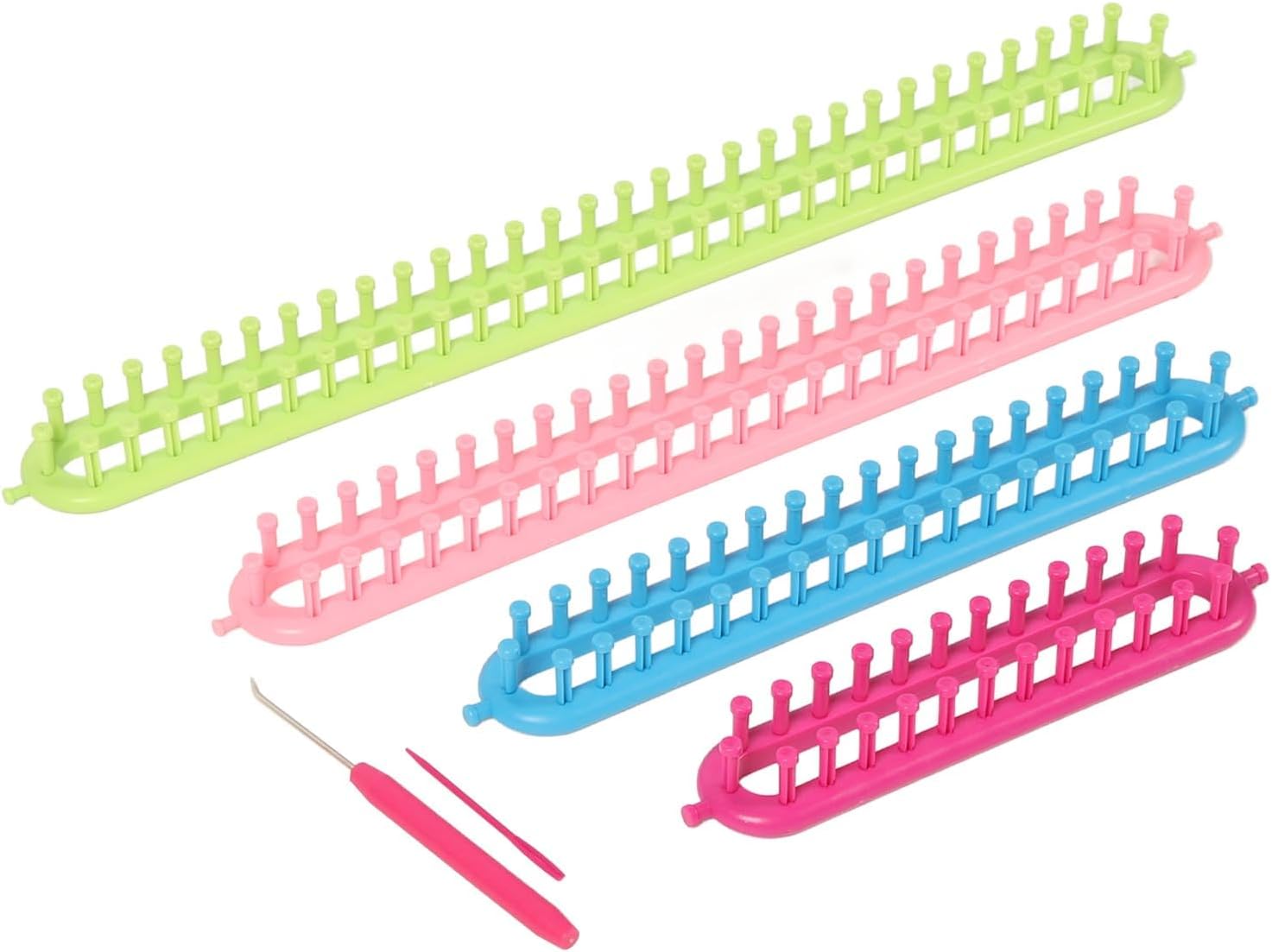Set of 6 Plastic Looms Knitting Kit, Rectangle Knitting Looms for ...