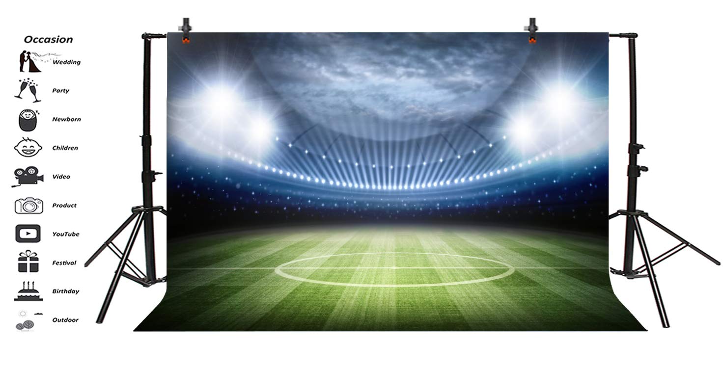 Buy Baocicco 10x8ft Vinyl Football Stadium Backdrop Stadium Spotlight ...
