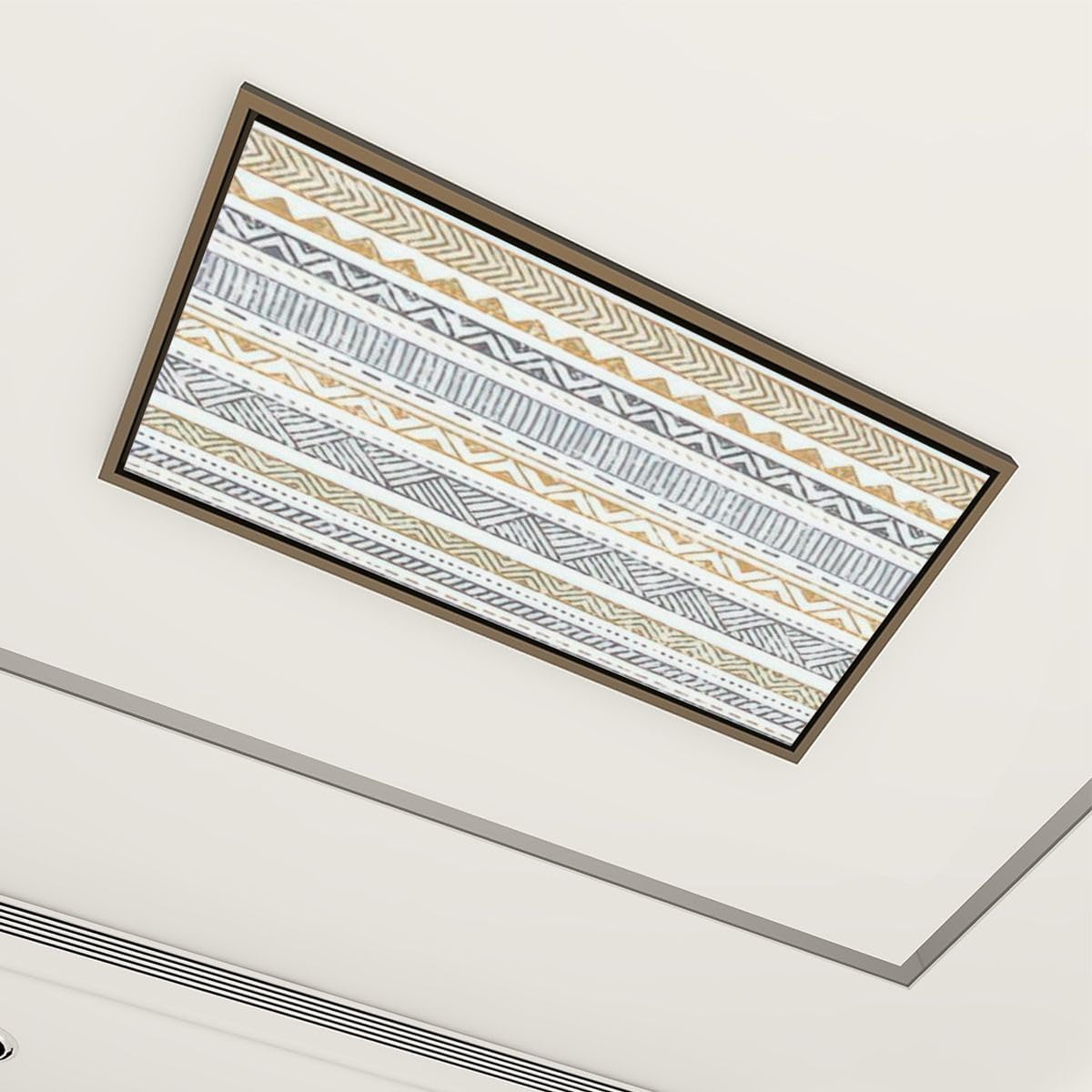 Decorative Fluorescent Light Covers for Ceiling Lights 4 Packs Ethnic ...