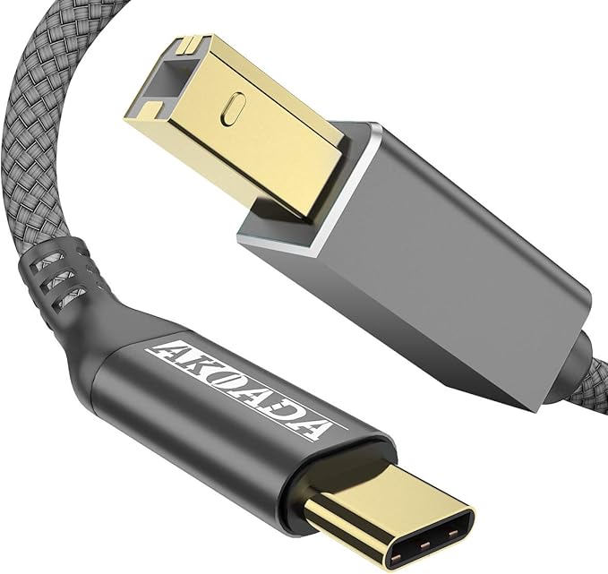 USB C to Printer Cable, AkoaDa USB 2.0 B to USB C Cable 5ft, Printer to ...