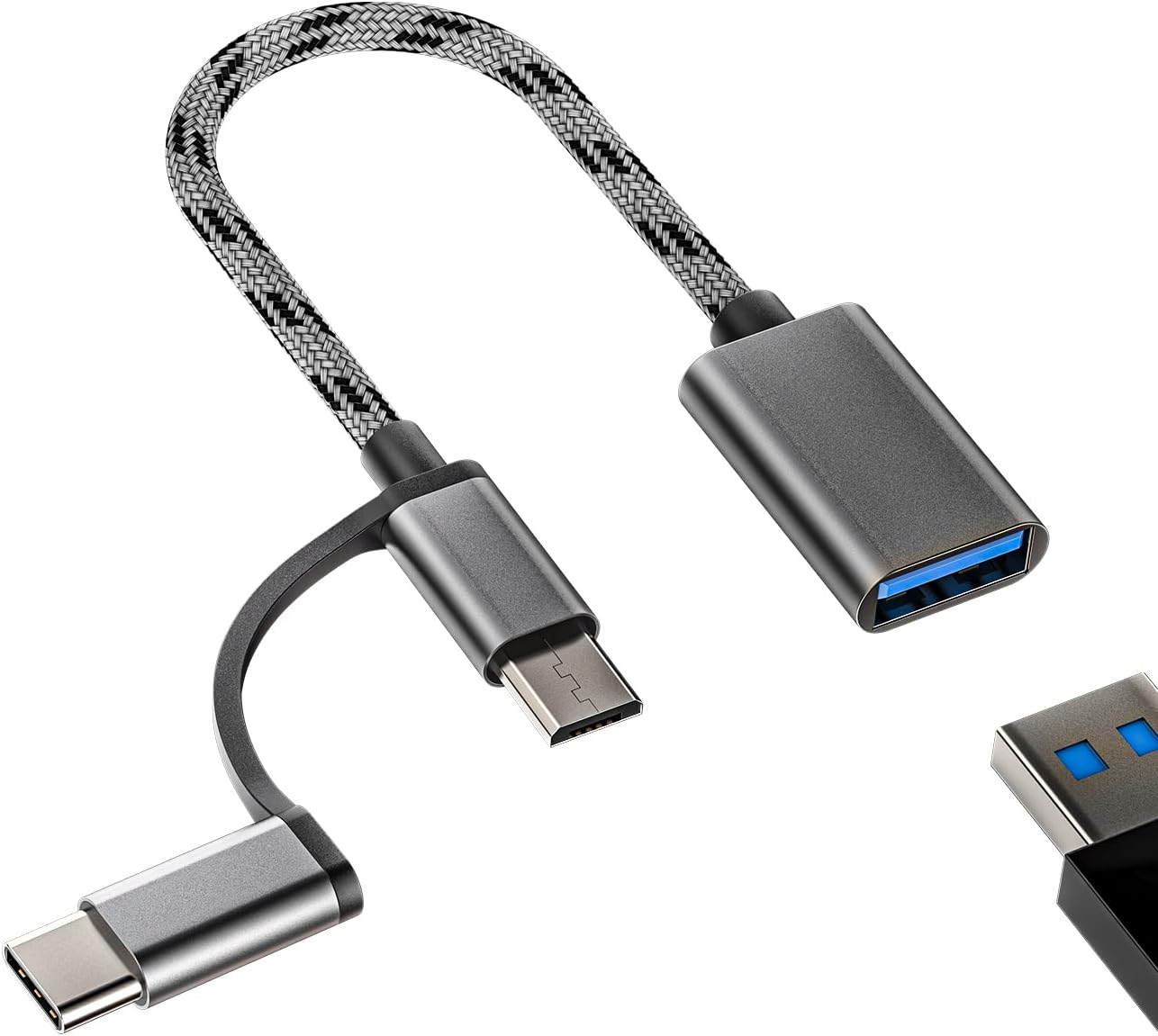 Amazon.com: USB Female to Micro USB+Type-C Male Adapter(2in1) 3.0 OTG ...