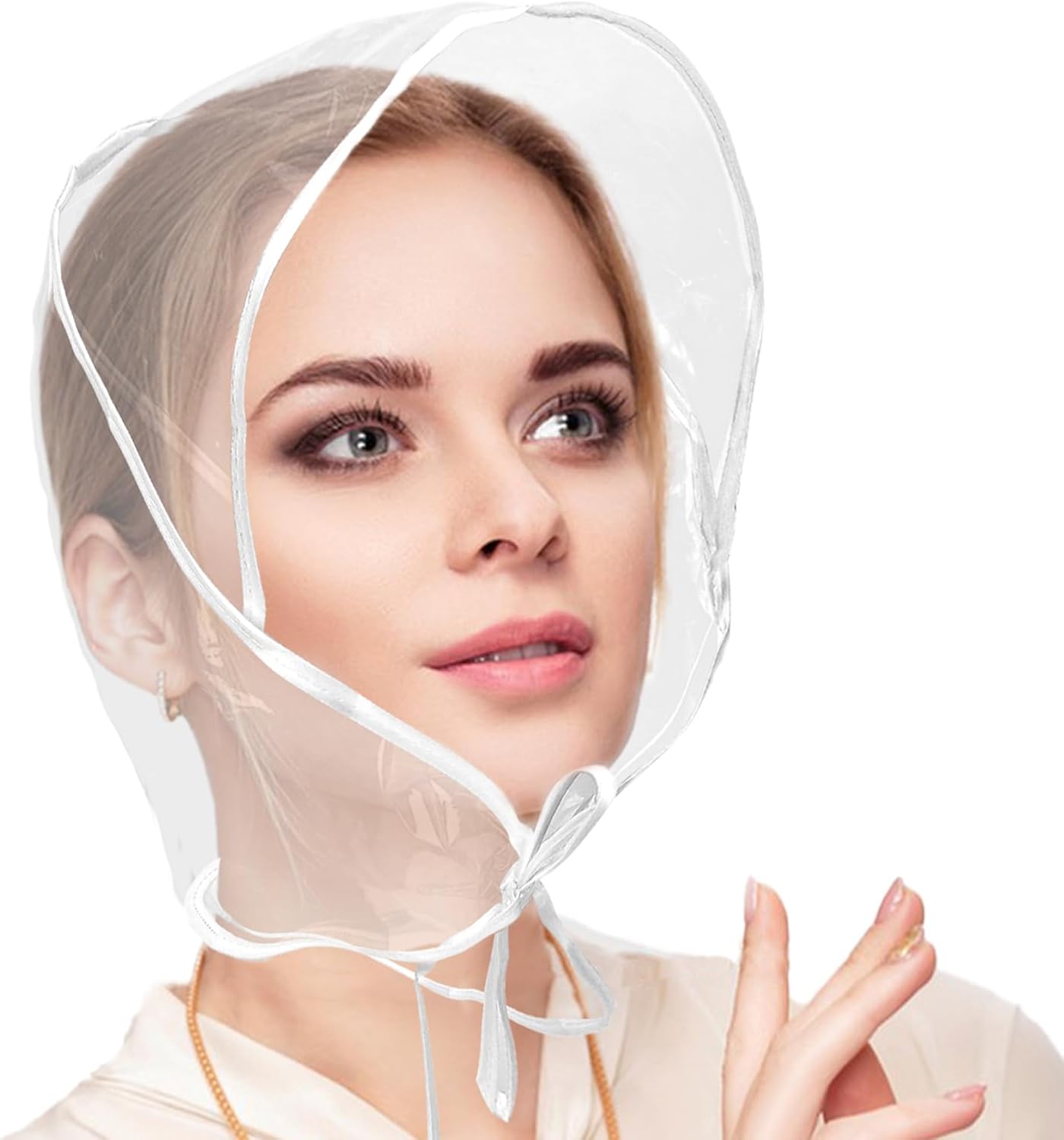 Sliverdew 6 Pcs Rain Bonnets for Women Plastic Rainwear Rain Hats with ...