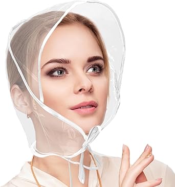 6-Pack Women's Rain Bonnet with Visor - Clear, Waterproof Rain Scarf ...