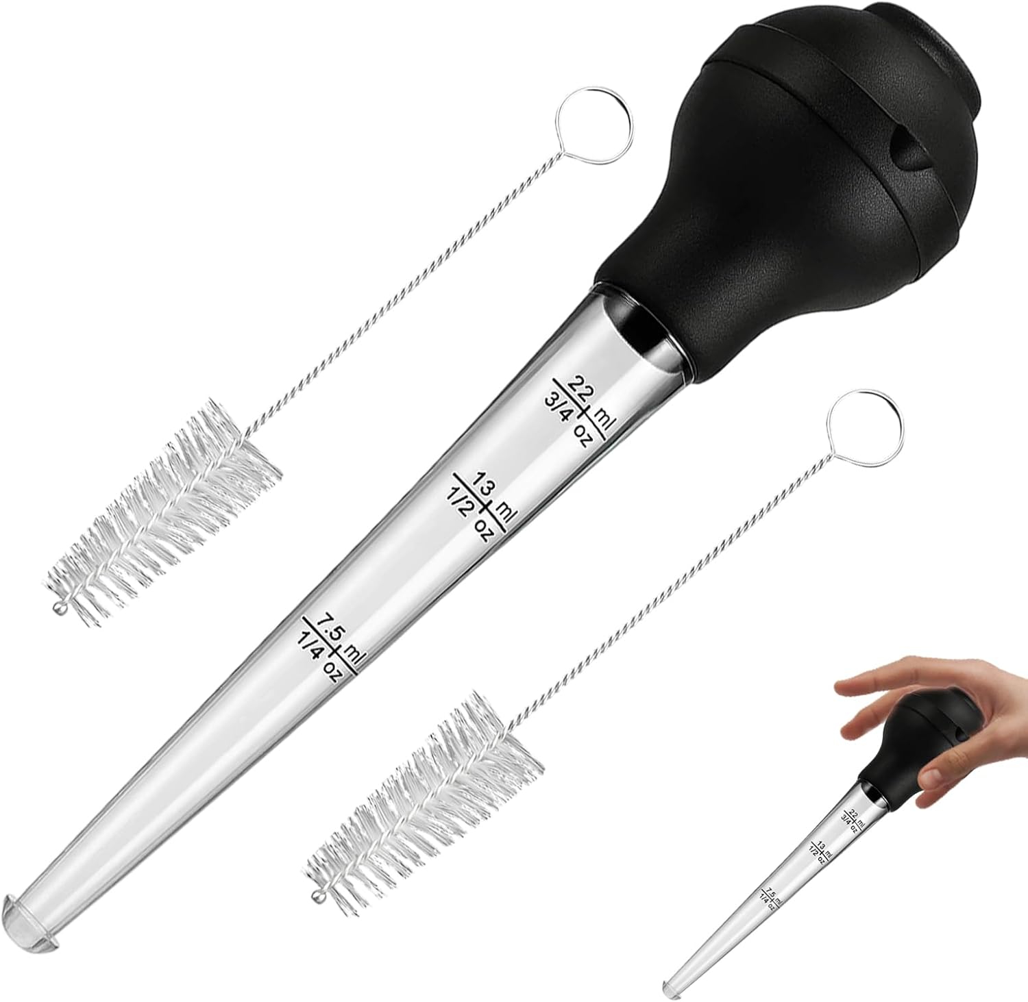 Turkey Baster, 3-Piece Baster for Cooking with Cleaning Brushes, Long ...
