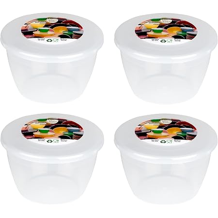 1/2 Pint Pudding Basin and Lid Pack of 4 Plastic Pudding Basins 280ml ...
