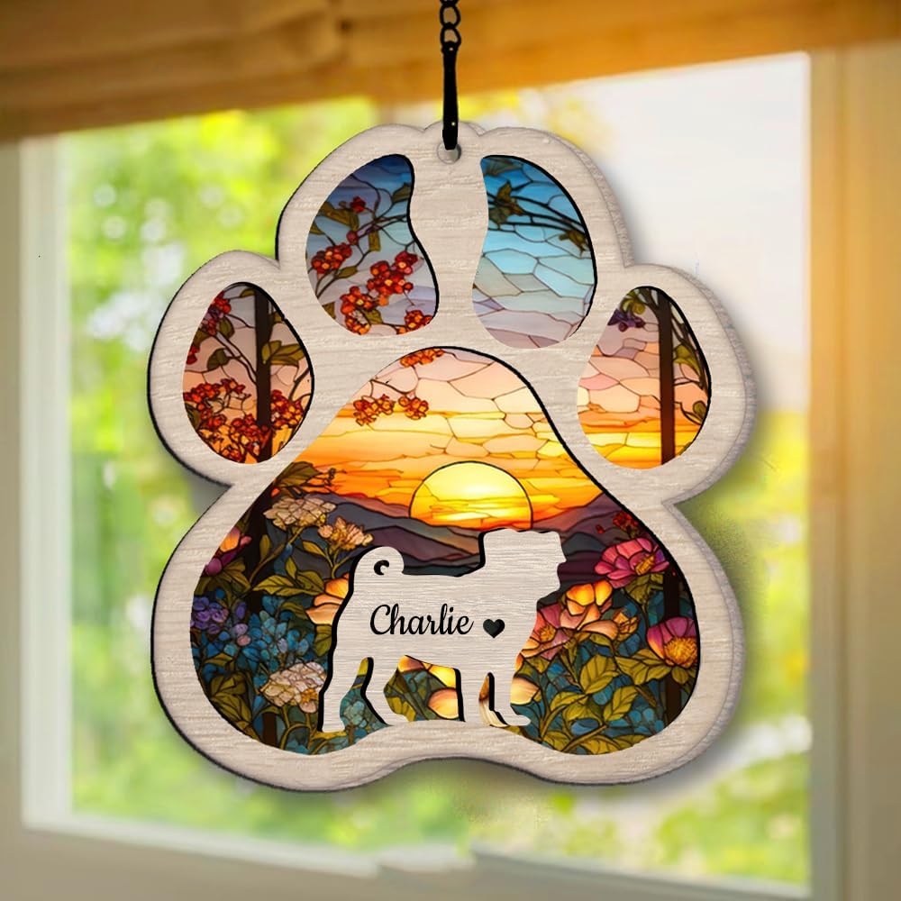 Amazon.com: IZI POD Personalized Pug Suncatcher Dog Memorial Hanging ...