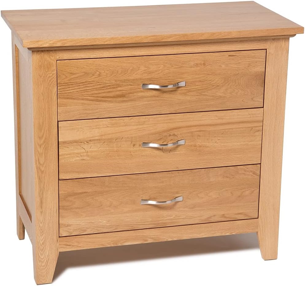 Hallowood Furniture Camberley Oak Chest of Drawers - Wide 3 Drawers ...