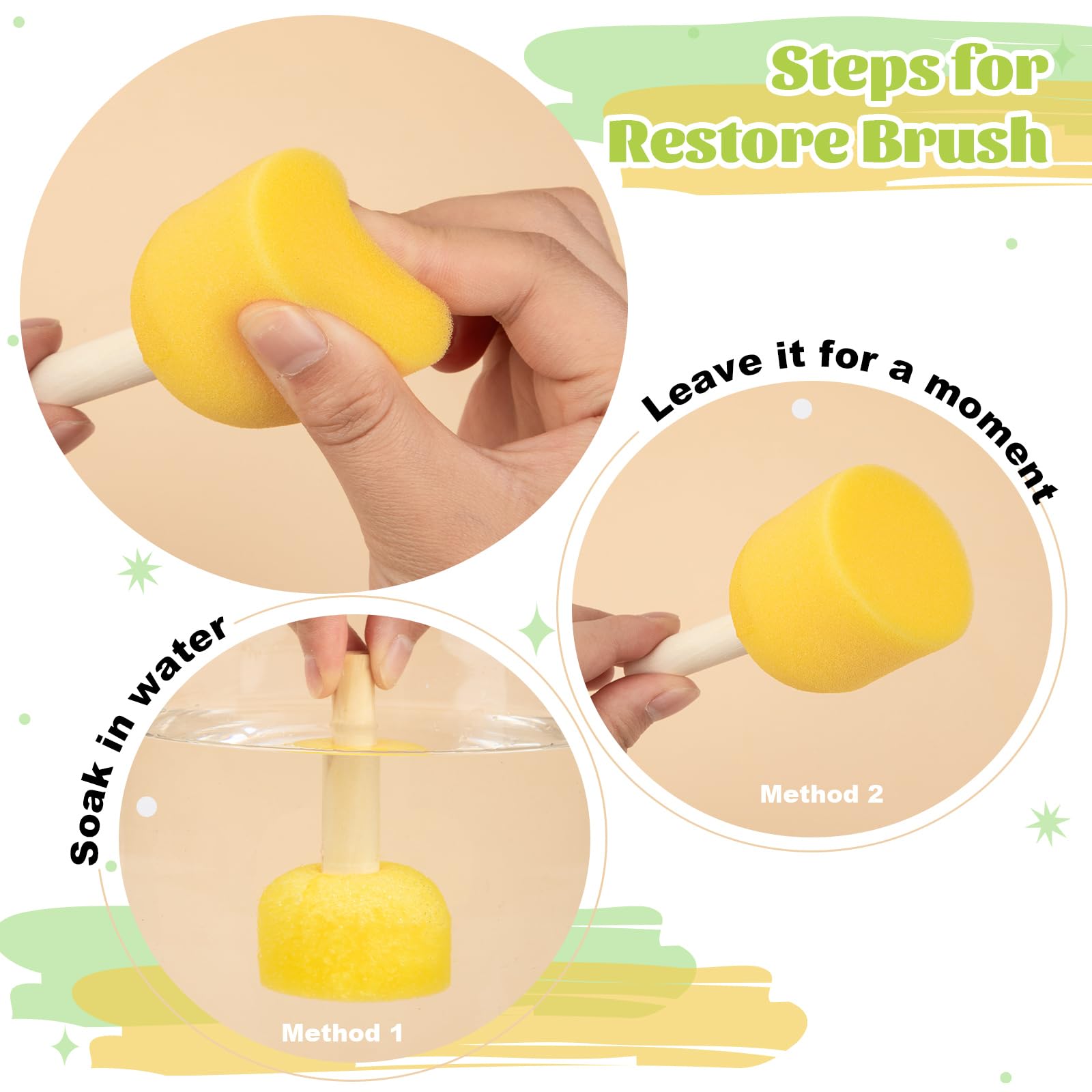 Snapklik.com : 24-Pieces Paint Sponges For Kids - Assorted Size Round ...