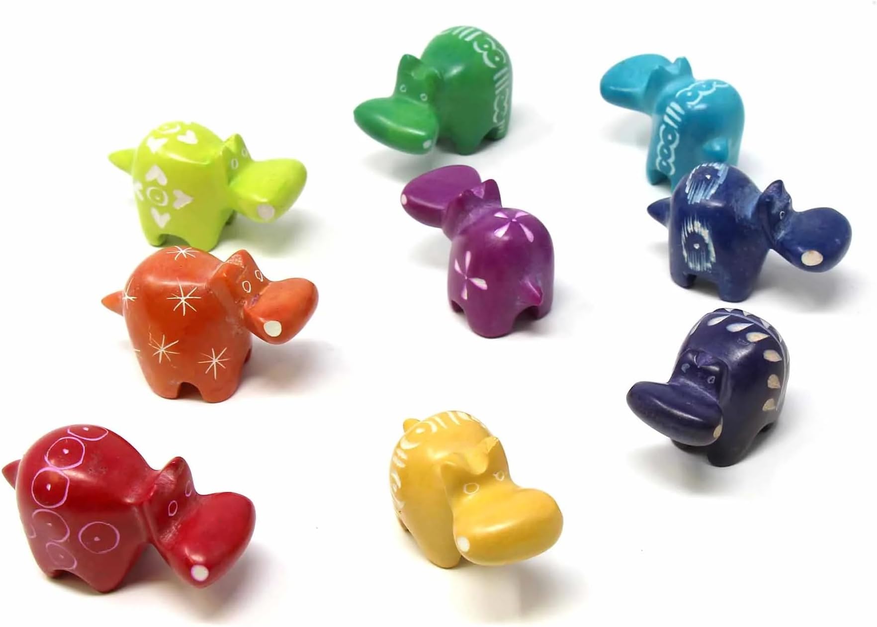 Amazon.com: Handmade Mini 2" Hippo Hippopotamus Figures Blown Glass Art ...