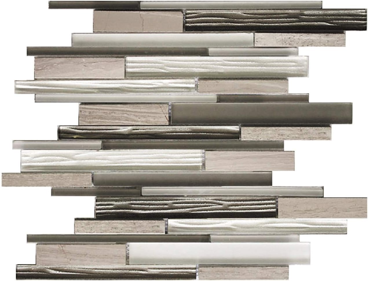 Amazon.com: Matchstick Marble and Glass Mosaic Tile (4.83 Sq ft- Box of ...