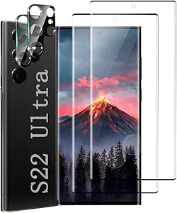 Amazon.com: [2+2 Pack] of Galaxy S22 Ultra Screen Protector and Camera Lens Protector ...