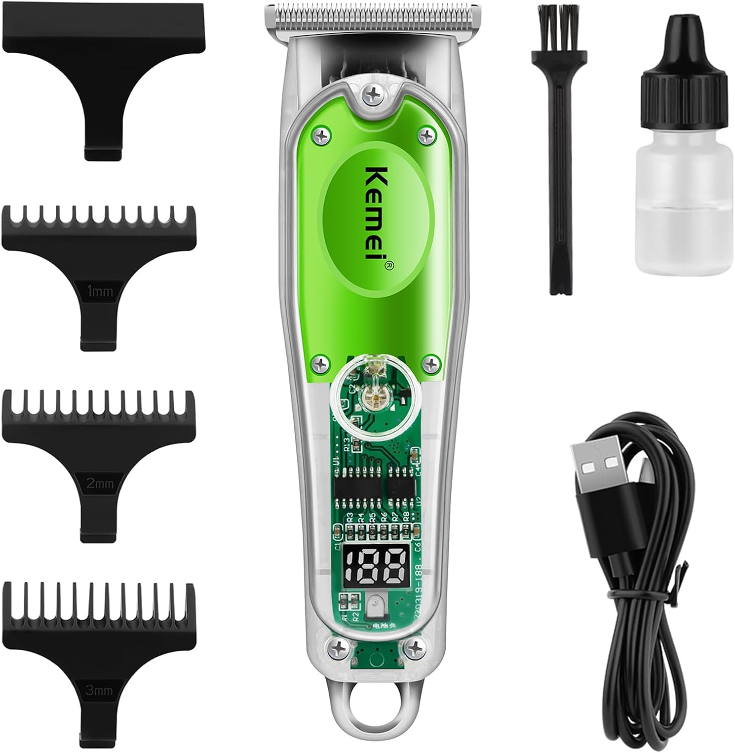 KEMEI Professional Hair Clipper for Men, Cordless Barber Clipper ...