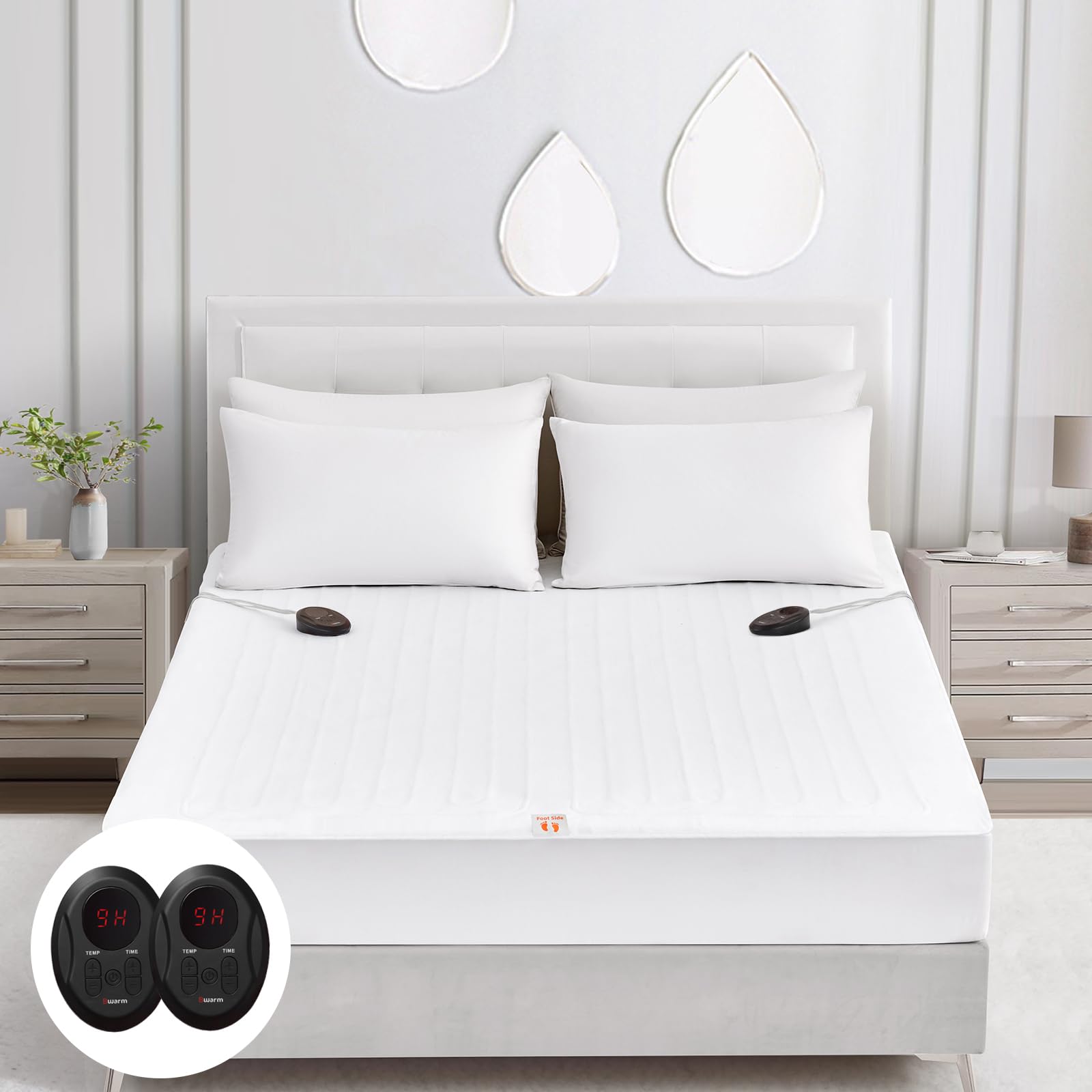 Amazon.com: Bwarm Electric Heated Mattress Pad Queen Size, 60" x 80 ...