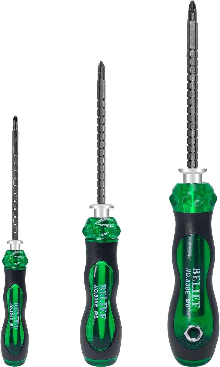 Yanglonghui 3 Piece Ratchet Telescopic Screwdriver, Double Head ...