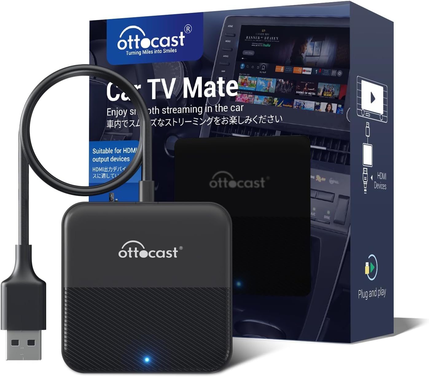 OTTOCAST Car TV Mate Pro, Convertitore TV per Auto Plug & Play Carplay ...