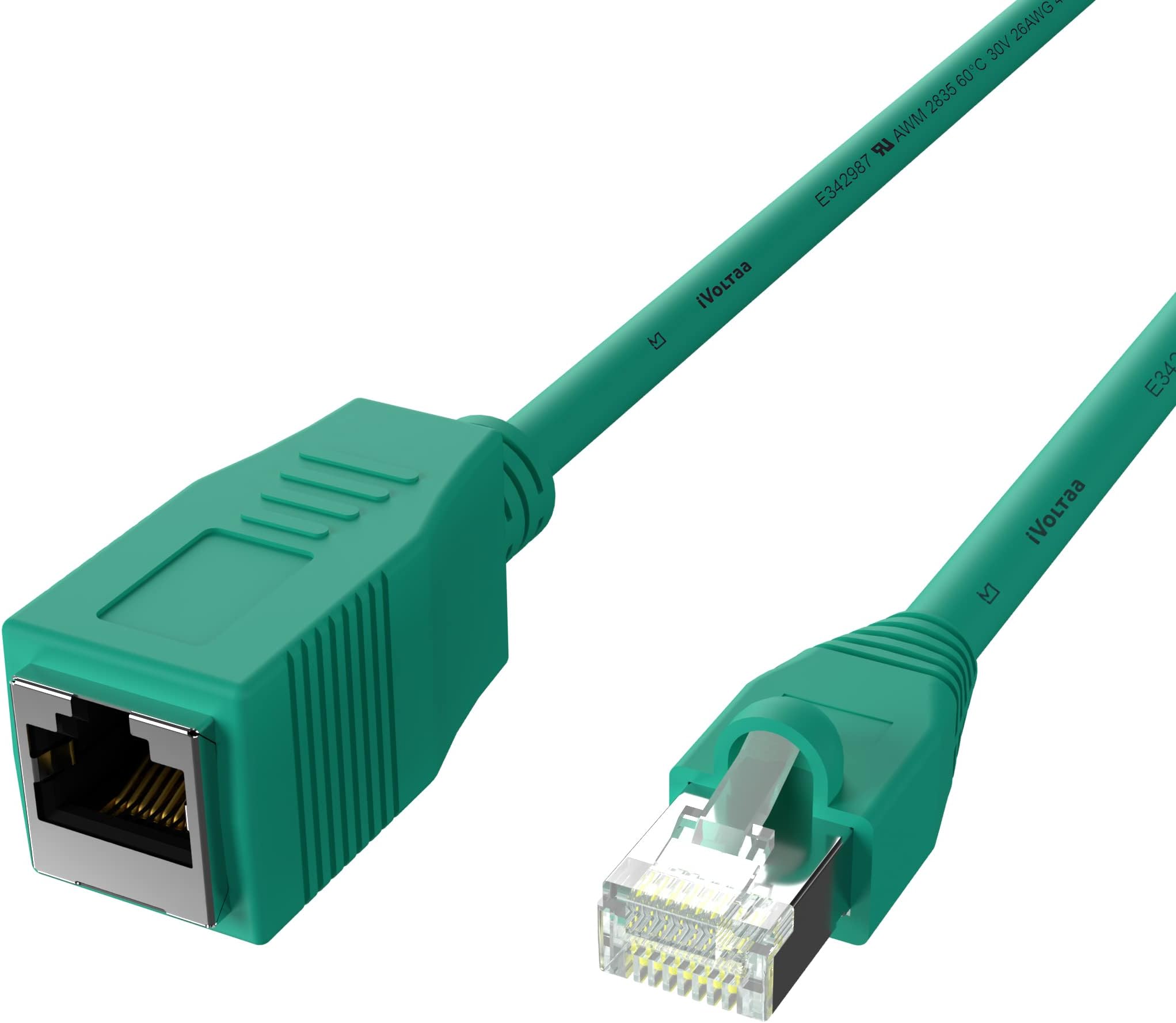 iVoltaa Ethernet Extension Cable CAT6A Male to Female Cable Dual ...