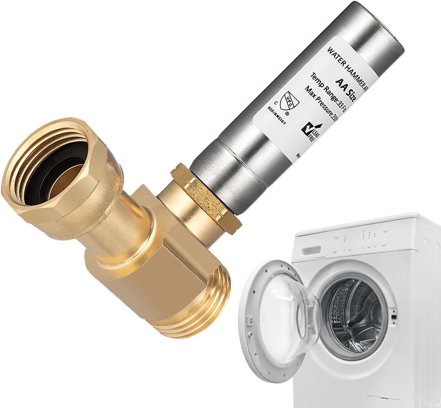 SHZONS Water Hammer, Laundry Hammer Arrestor, Metal Water Hammer ...