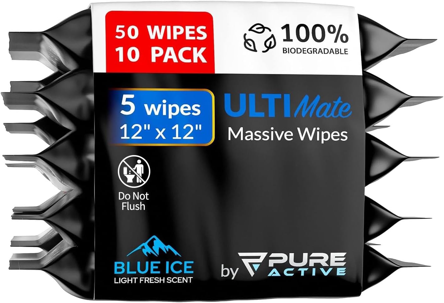 Amazon.com: Pure Active XXL Body Wipes for Face and Body, No Rinse ...