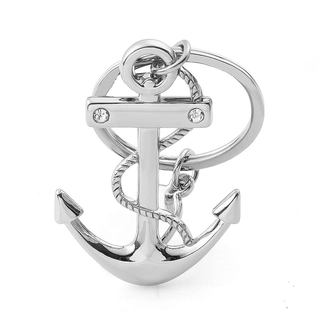 SBIS Stylish Metal Anchor Key Holder Key Ring Key Chain (Silver ...