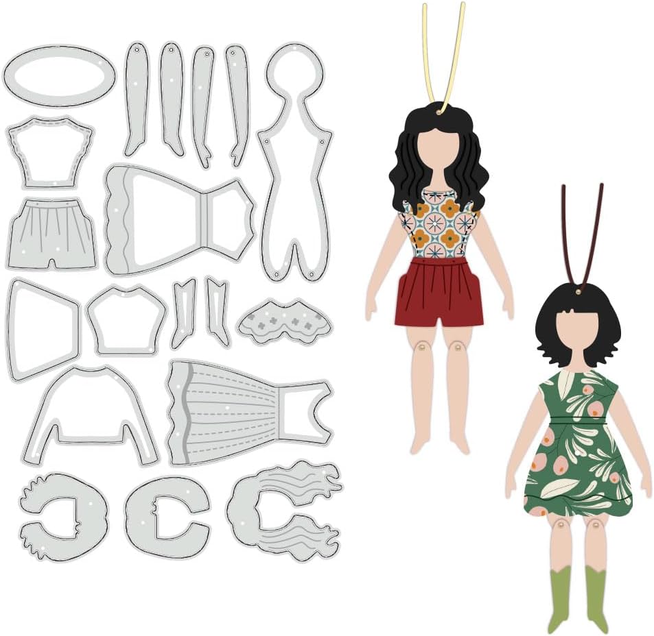 Amazon.com: BENECREAT Marionette Cutting Dies, Fashionable Dressing Up ...