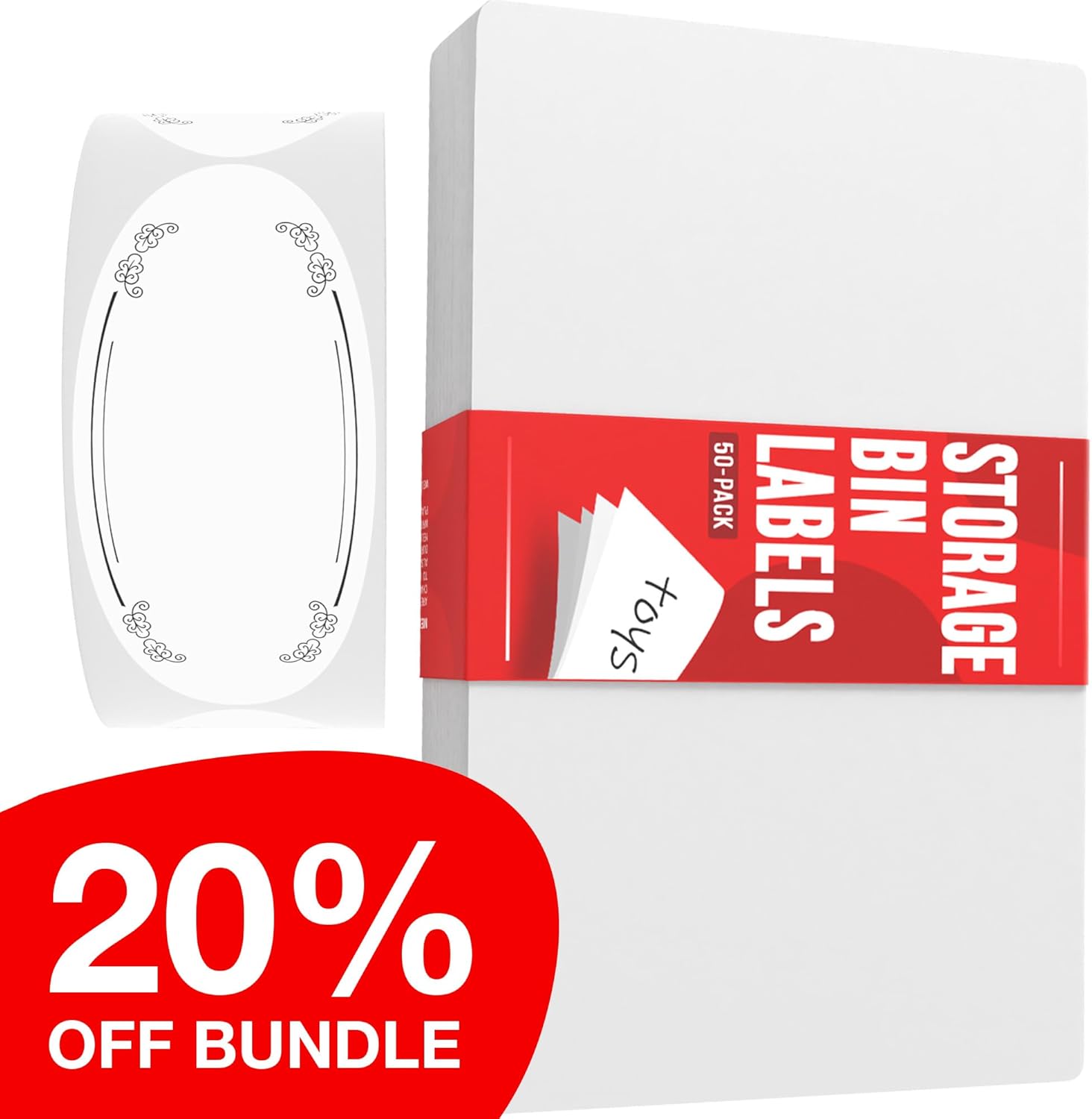 Amazon.com : MESS Large Storage Bin Labels (250 Count) - White ...