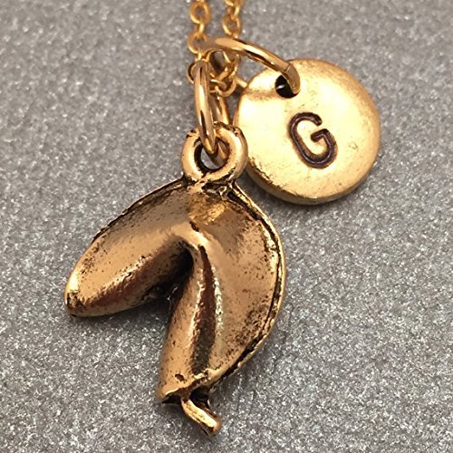 Amazon.com: Fortune cookie necklace, fortune cookie charm, food ...