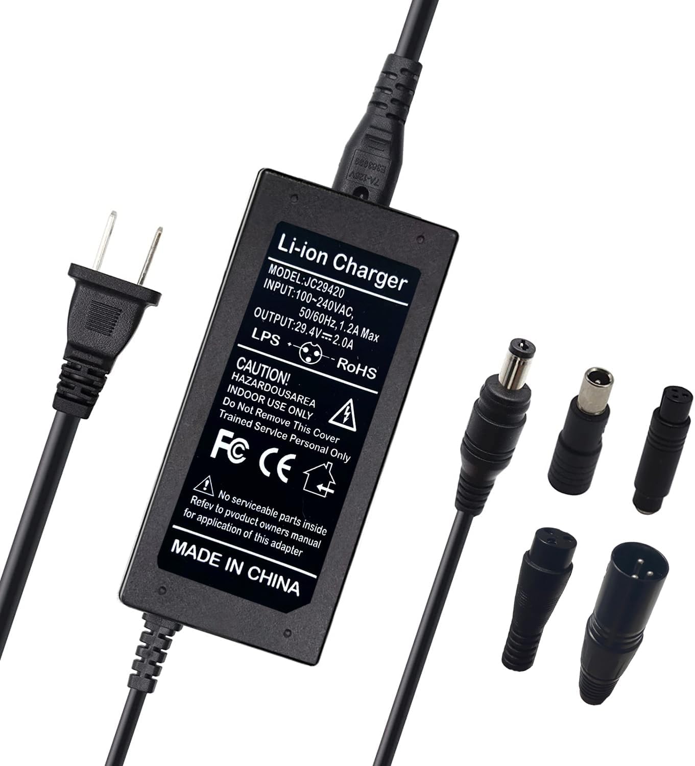 Amazon.com: 29.4V 2A Charger Universal 5 Plugs for 24V 25.2V 25.6V 25 ...