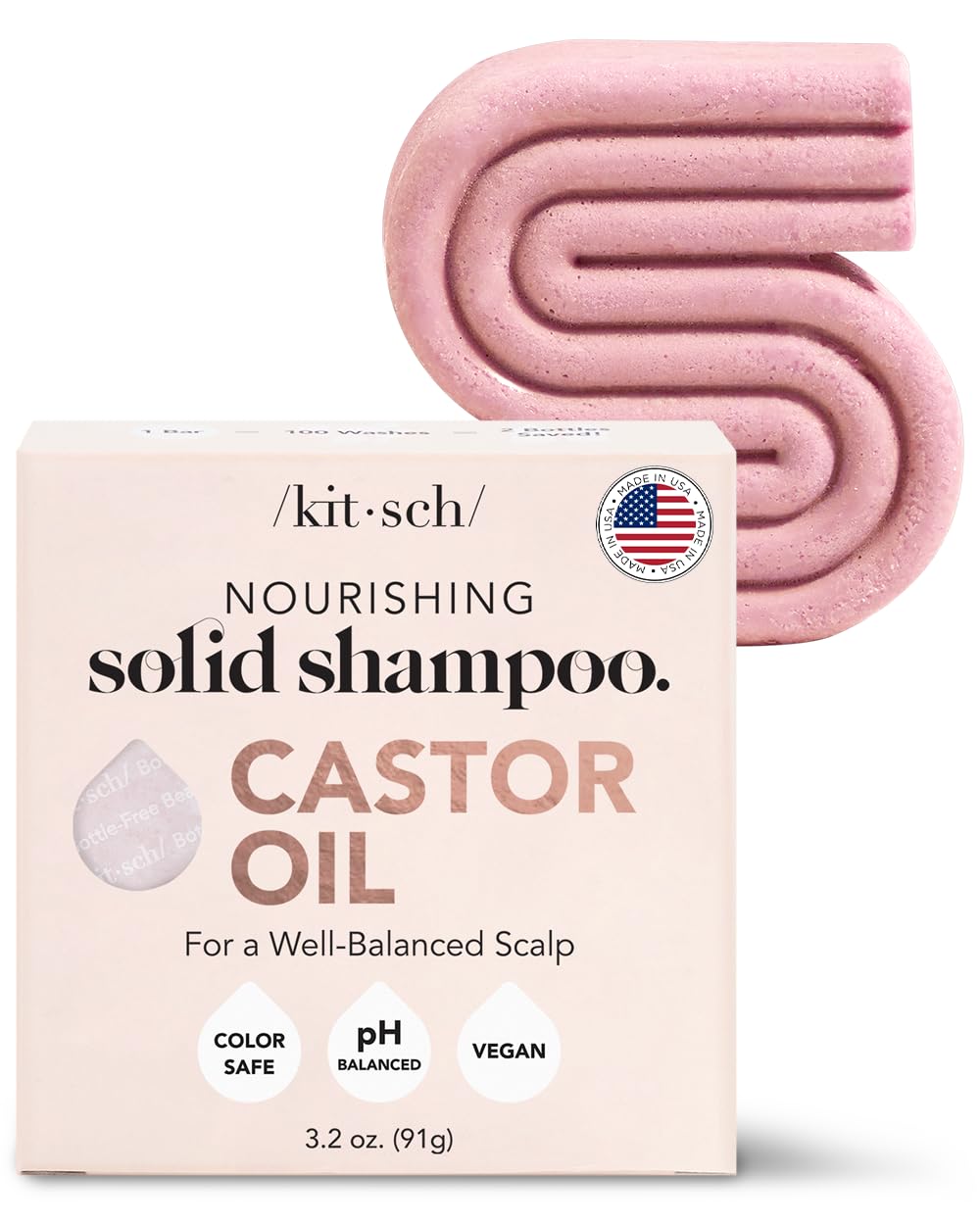 Amazon.com : Kitsch Castor Oil Shampoo Bar Soap for Hair Care ...