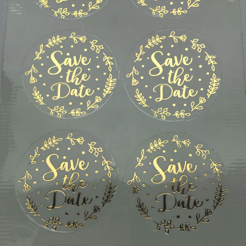 Amazon.com: Save the Date Stickers, Wedding Favor Stickers, Rose Gold ...