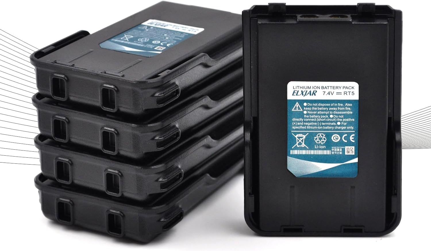 Amazon.com: hflexgrad (5-Pack) 7.4V 1400mAh Li-ion Battery Replacement ...