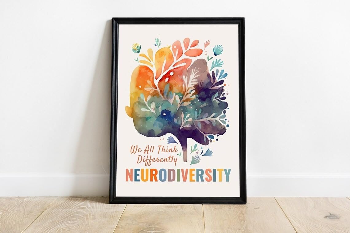 Amazon.com: We All Think Differently Neurodiversity Wall Art Poster ...