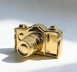Amazon.com: Artgenius Modern Camera Statue and Sculpture Gold Accent ...