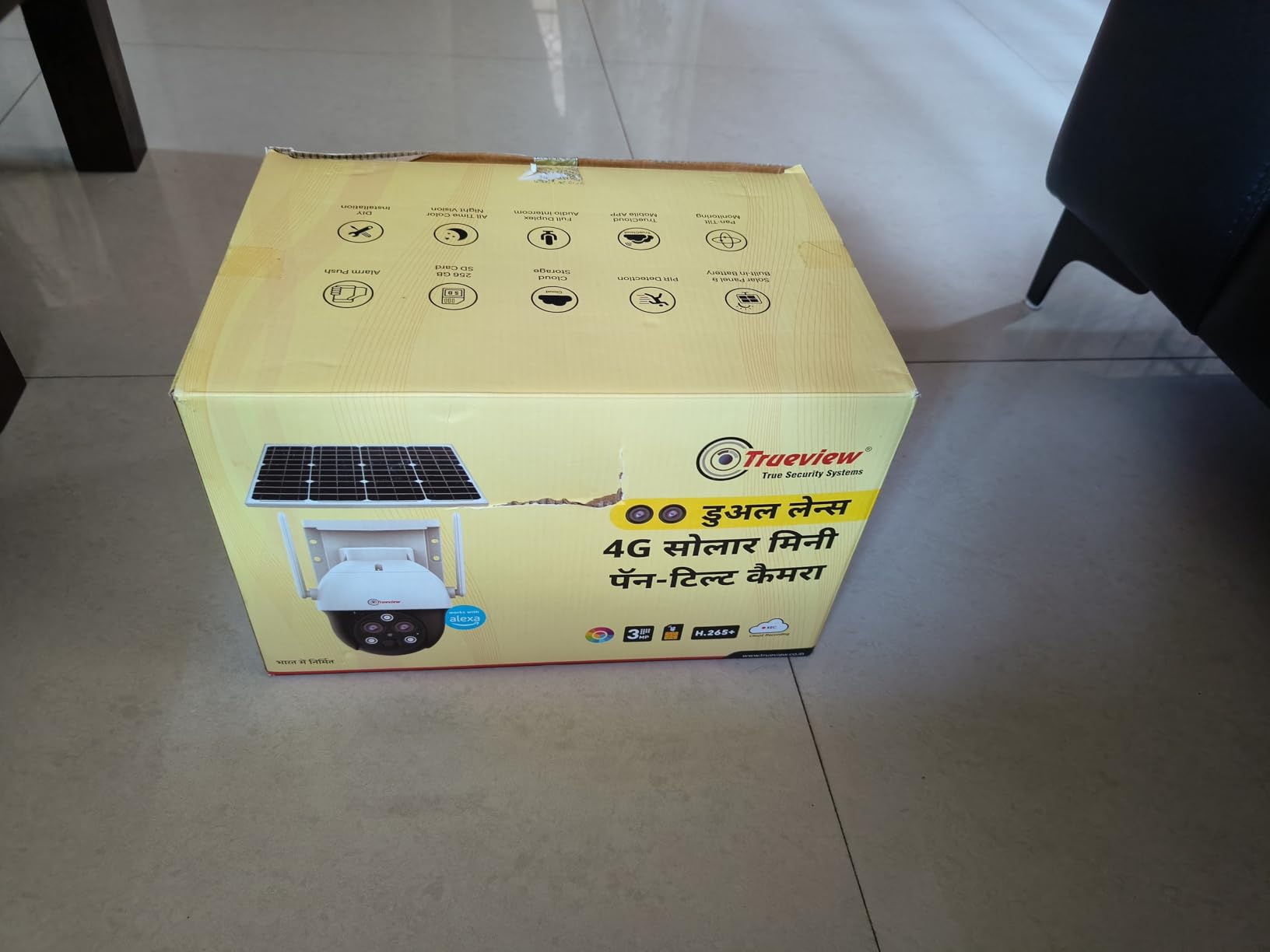 Trueview 4G Solar Security Camera Wireless PTZ CCTV 1296p Outdoor