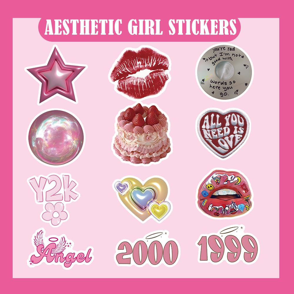 Snapklik.com : 100pcs Y2K Stickers Pack,Aesthetic Sticker Set,2000S ...