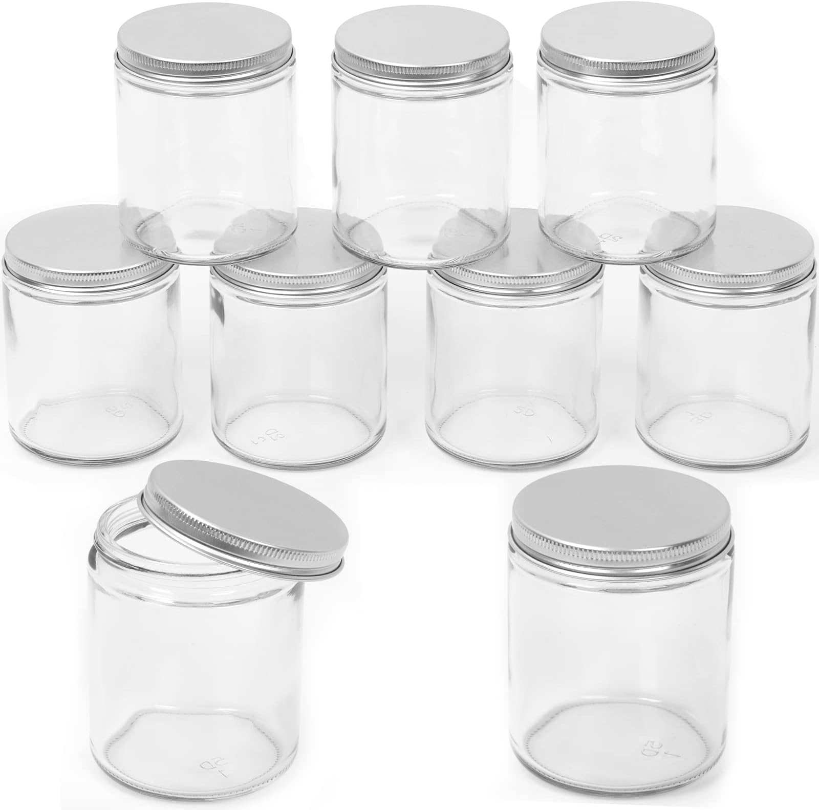 Amazon.com: Glarks 12 Pack 4oz Glass Jars with Lids, Round Clear Glass ...