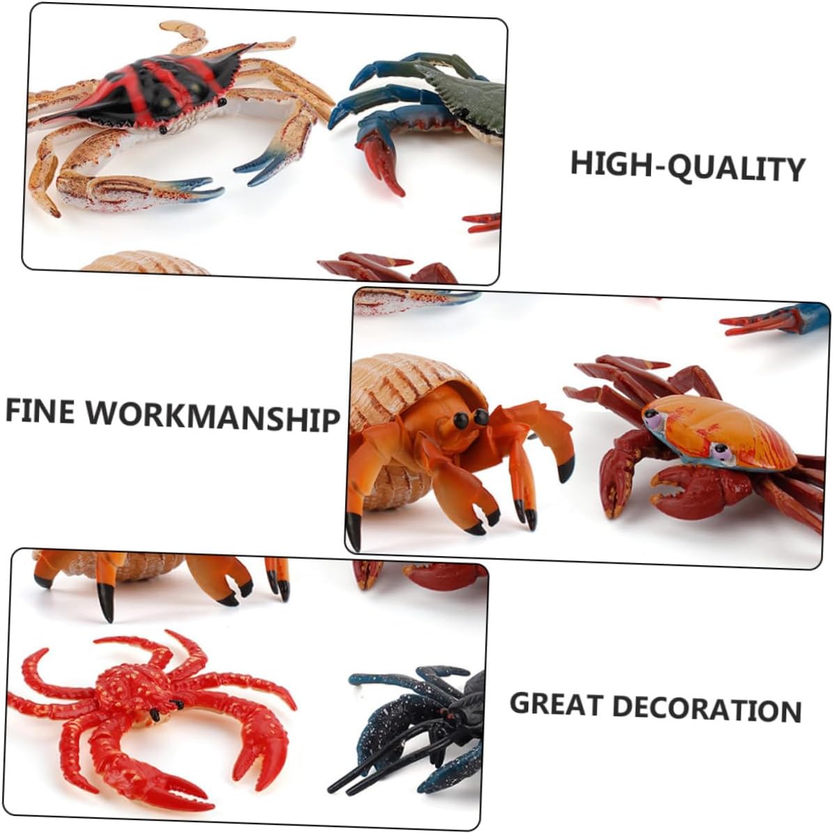 CORHAD 6Pcs Simulation Crab Model Crab Figurine Plastic Crab Realistic ...