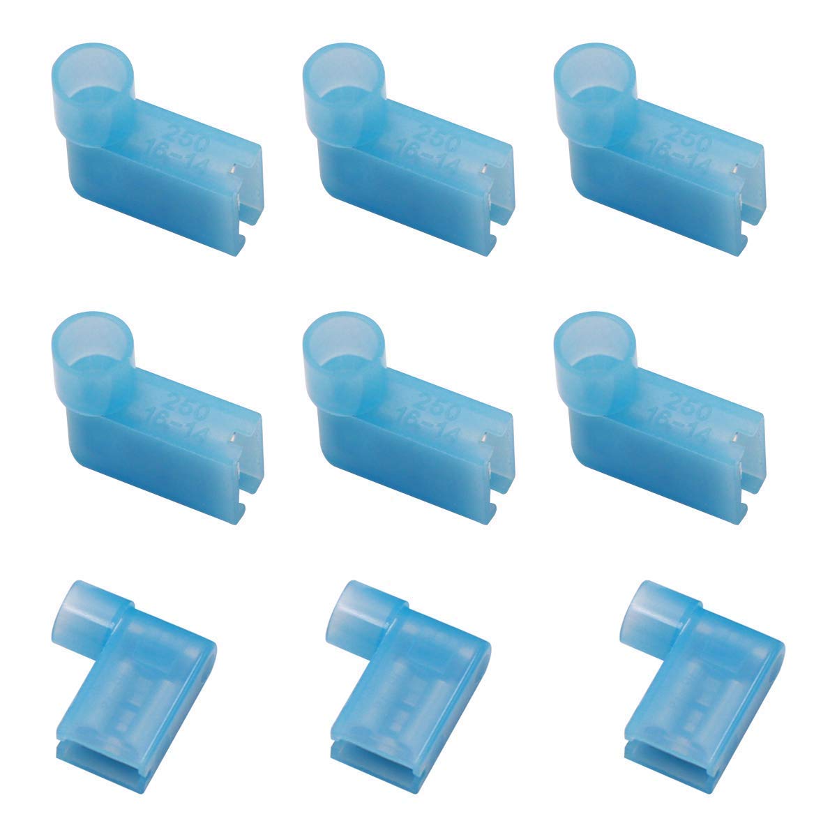 Snapklik.com : 100PCS Blue Nylon Insulated Flag Spade Quick Disconnects ...
