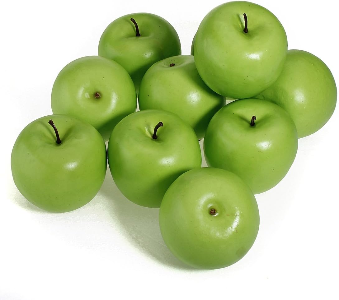 5pcs Decorative Large Artificial Fake Green Apple Plastic Fruits Home ...