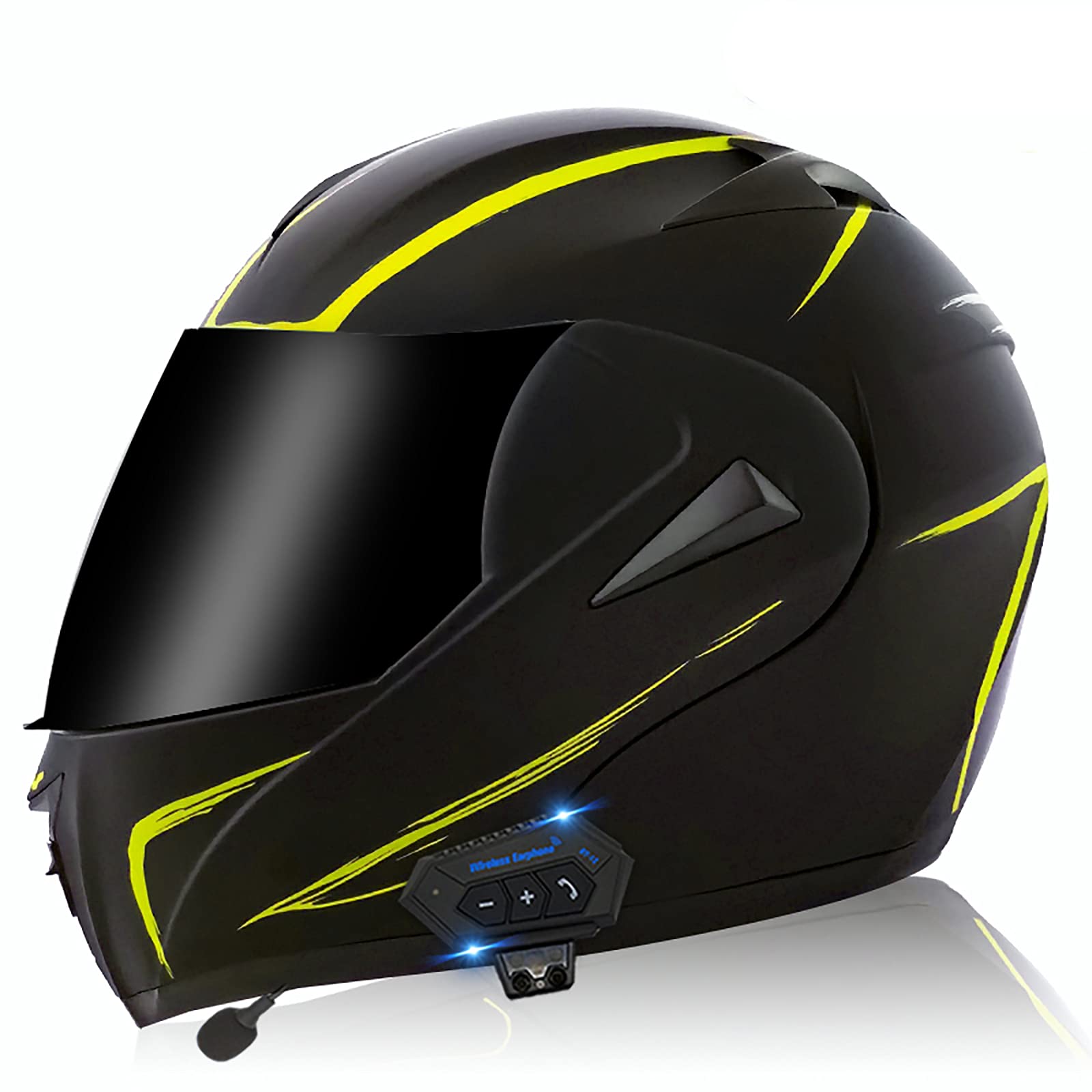 Buy Motorcycle Bluetooth helmet, modular flip-type double sun visor ...