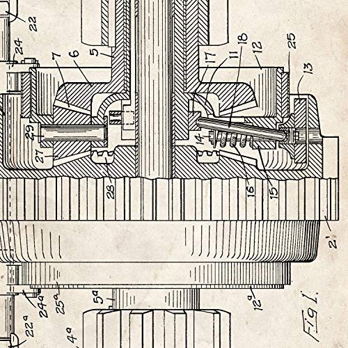Nacnic Poster Gear patent. Sheet with old design patent in A3 size and ...