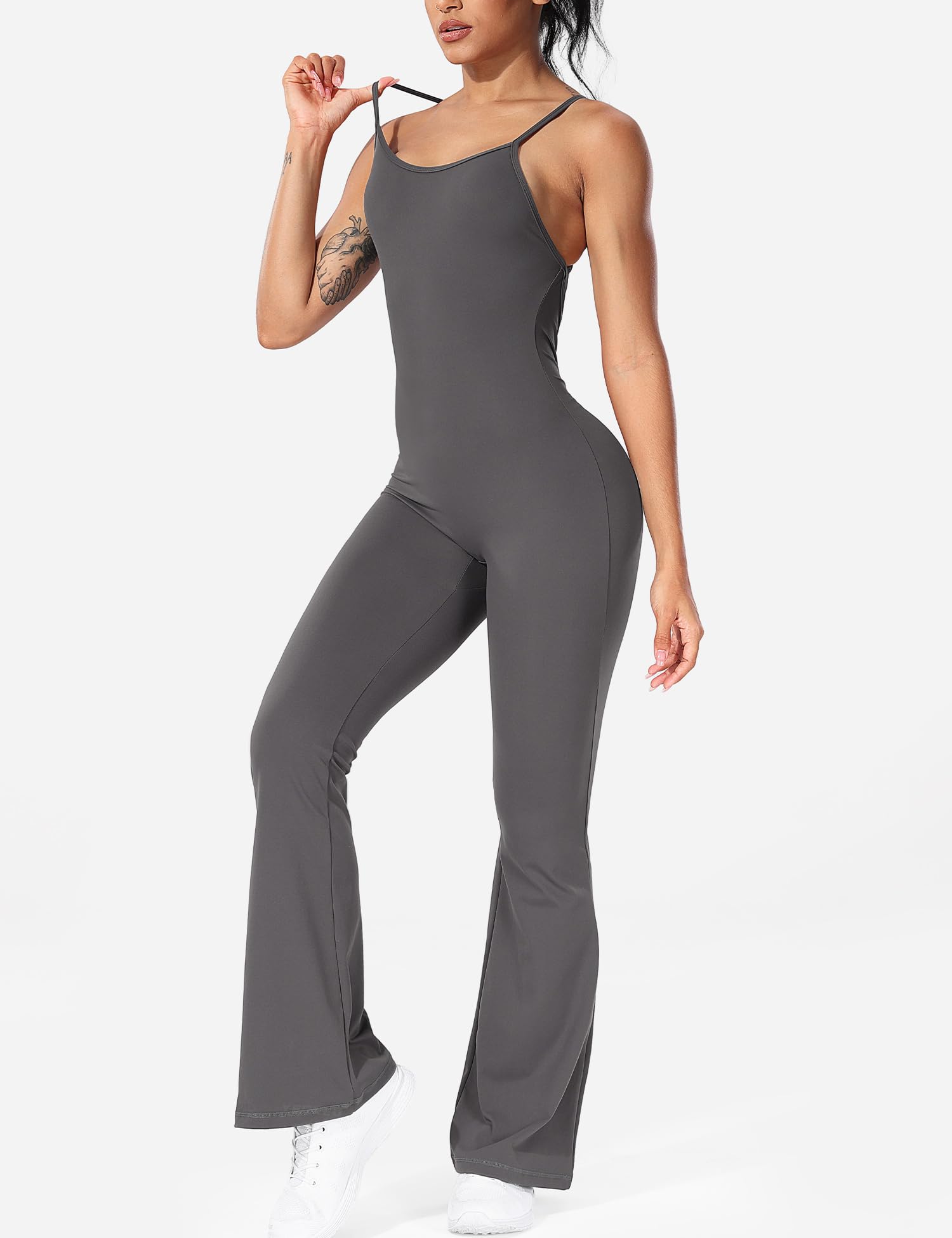 Snapklik.com : Women Strappy Flare Jumpsuits Sexy Sleeveless Backless ...