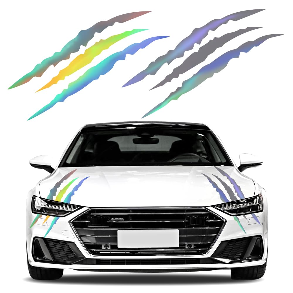 Snapklik.com : Car Claw Stickers, Multicolor Vinyl, Waterproof, Glossy ...