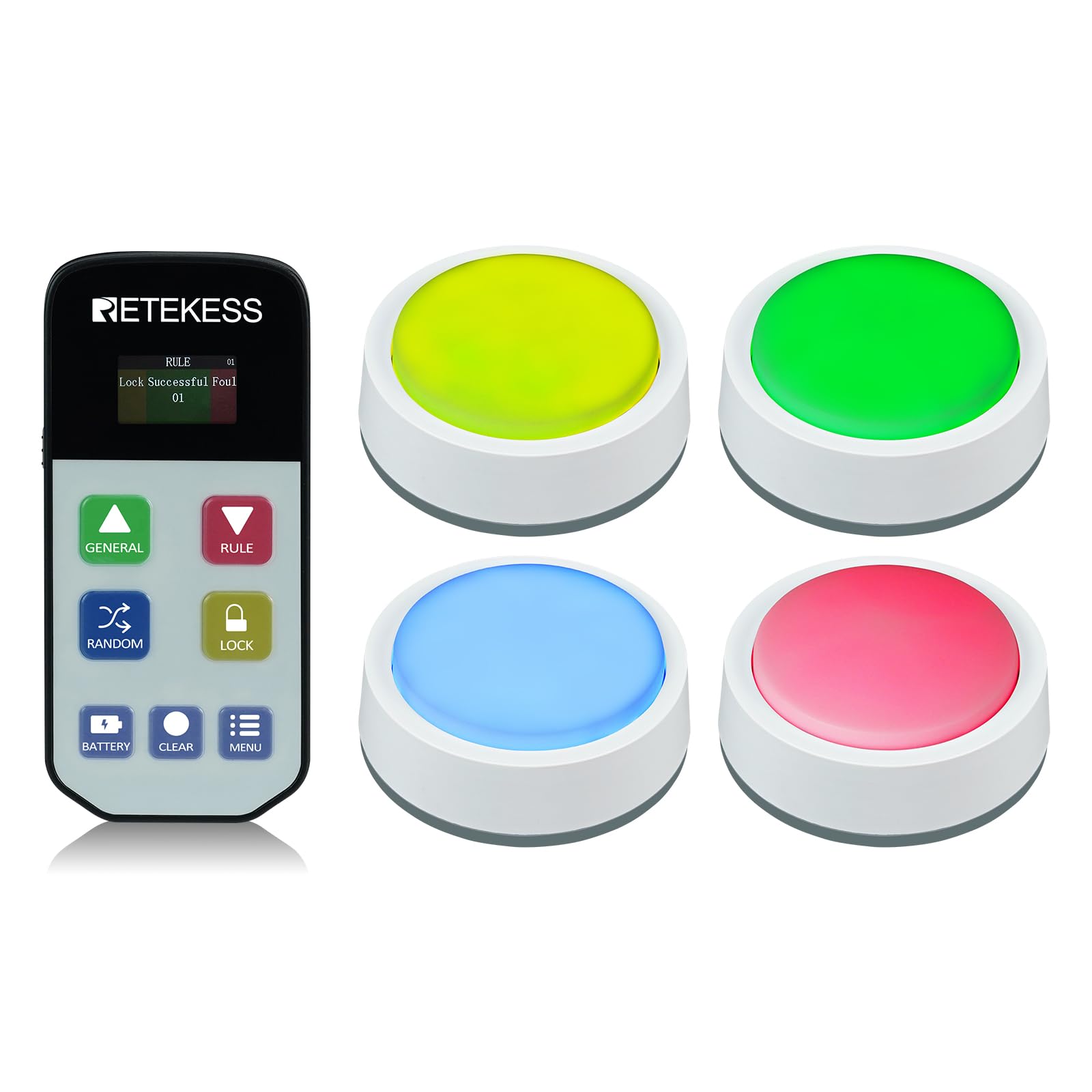 Buy RetekessTM102 Trivia Buzzers,Jeopardy Buzzers,3 Working Modes,66ft ...